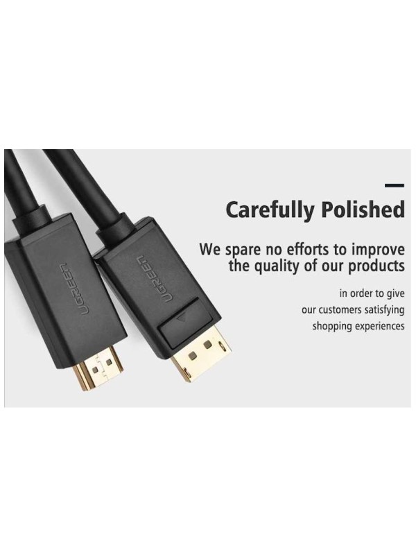 UGREEN DP101-10202B DP MALE TO HDMI MALE CABLE 2M BLACK | DP101-10202B - DP101-10202B